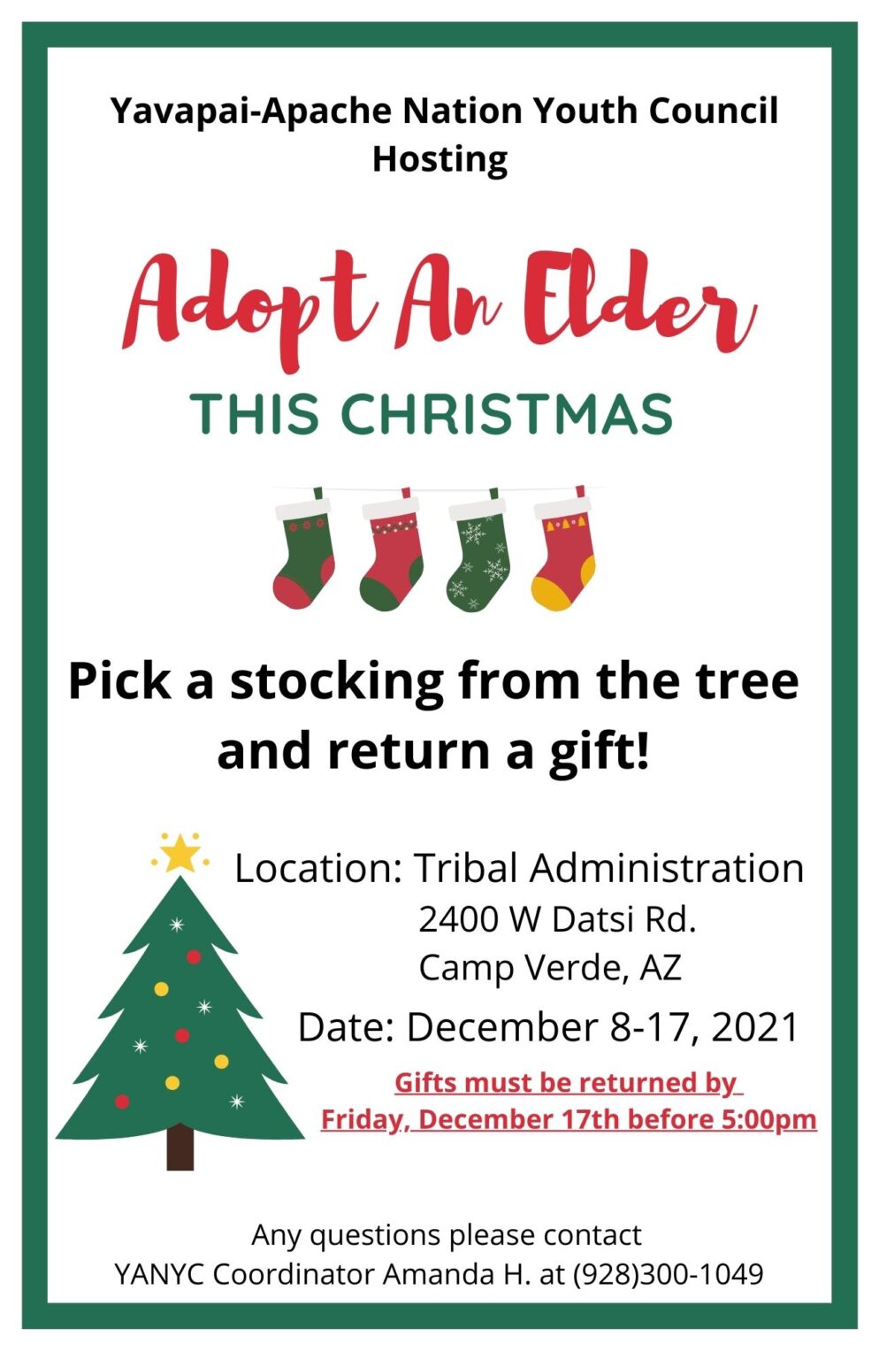 Adopt an Elder (12/8-12/17) – Yavapai-Apache Nation