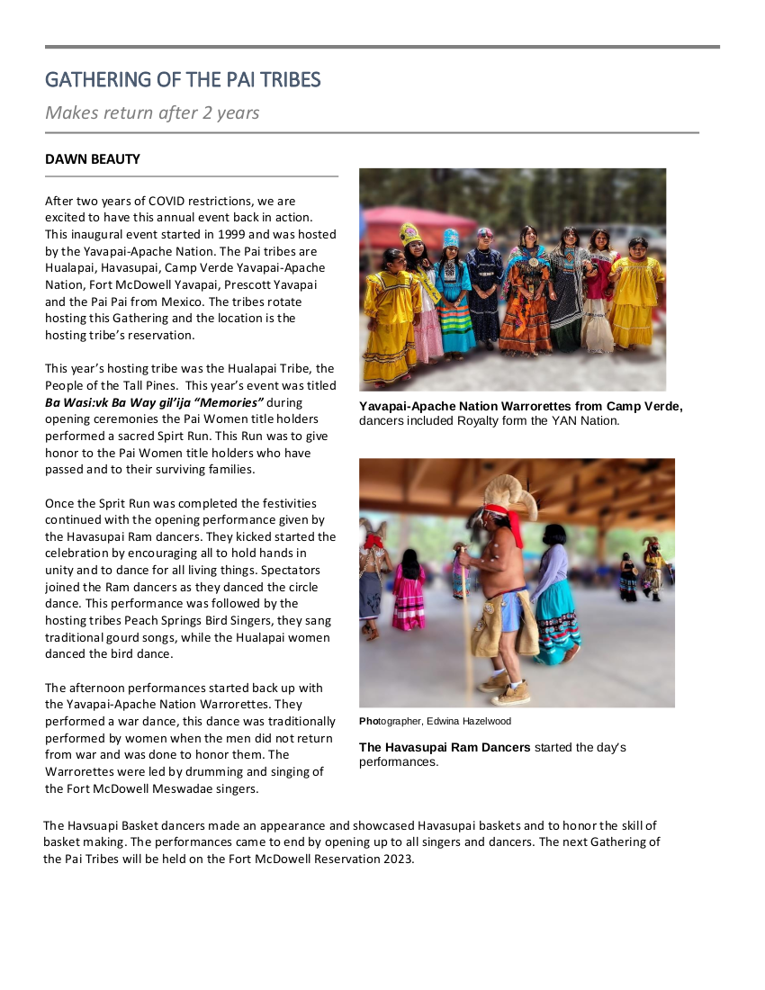 Gathering of the Pai Tribes – Yavapai-Apache Nation