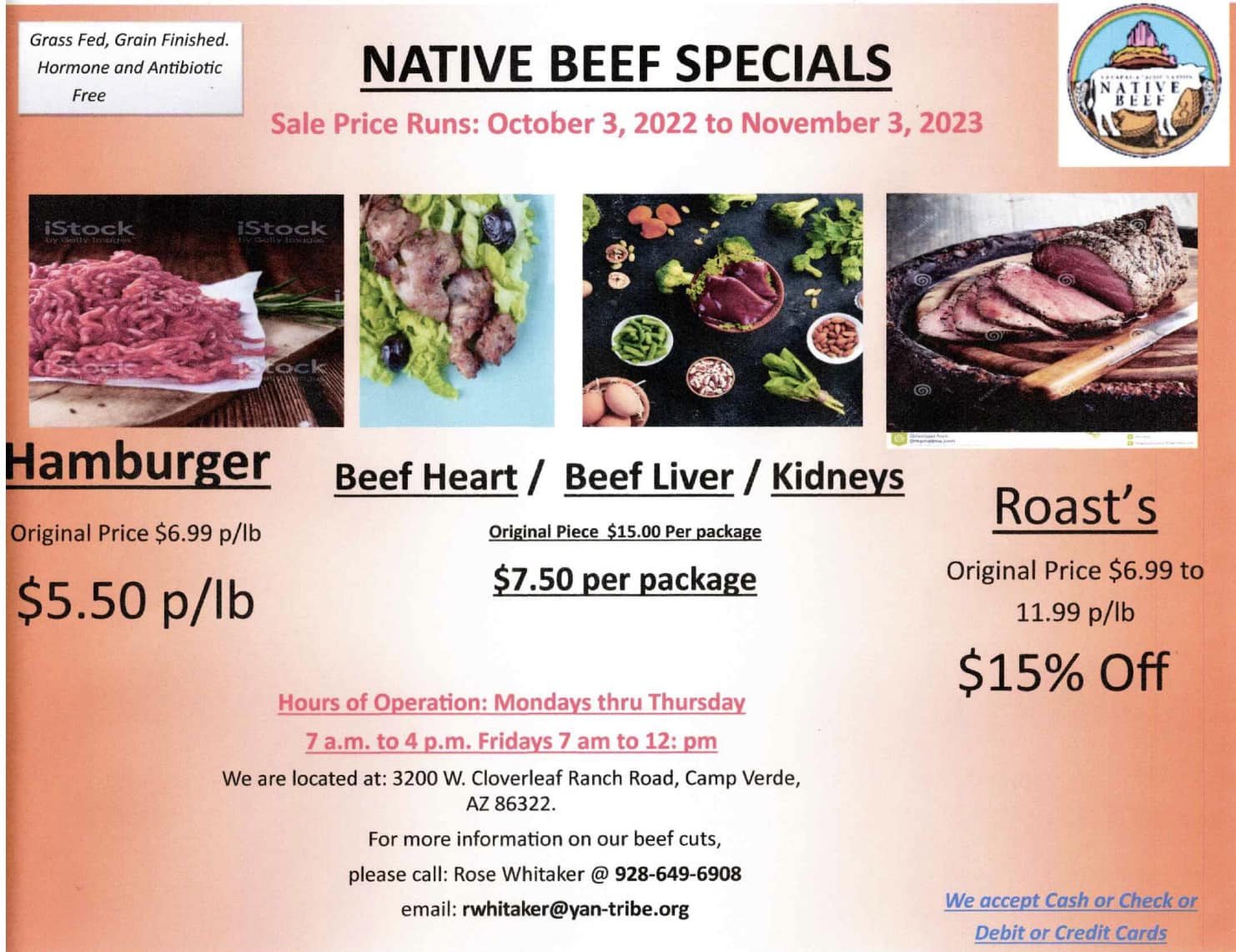 Native Beef Specials – Yavapai-Apache Nation