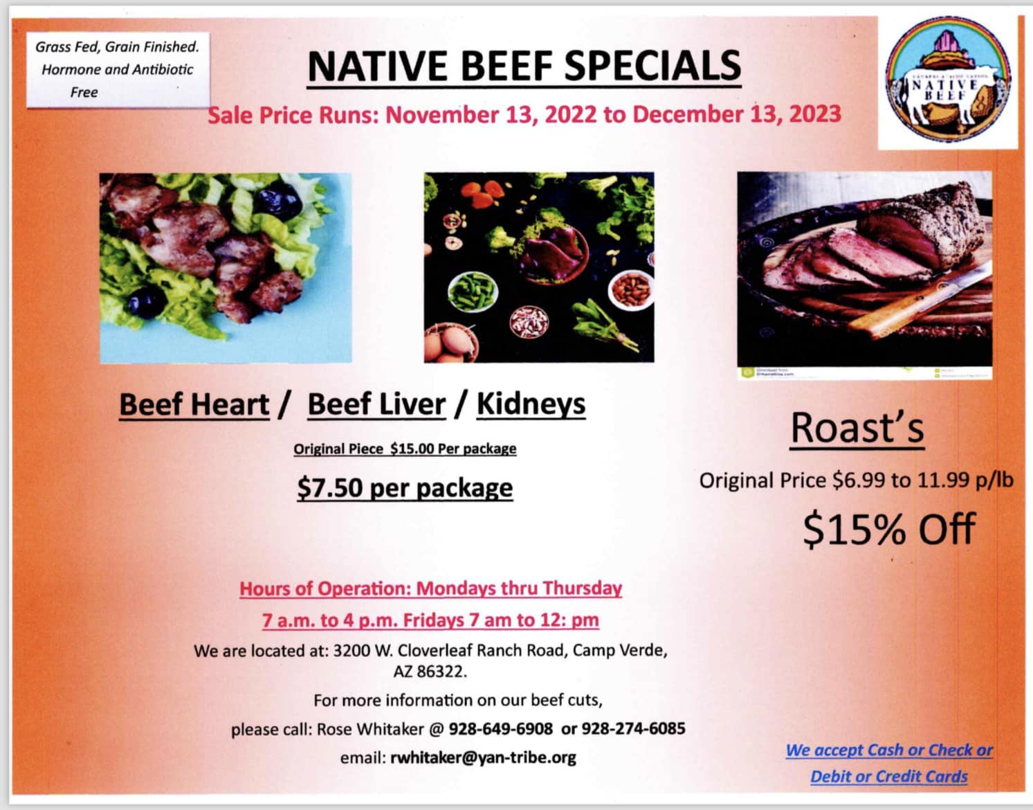 Native Beef Specials – Yavapai-Apache Nation