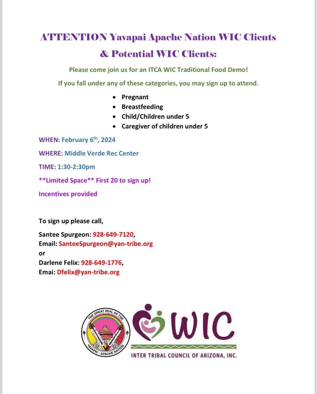 𝗝𝗼𝗶𝗻 𝘂𝘀 𝗳𝗼𝗿 𝗮𝗻 𝗜𝗧𝗖𝗔 𝗪𝗜𝗖 𝗧𝗿𝗮𝗱𝗶𝘁𝗶𝗼𝗻𝗮𝗹 𝗙𝗼𝗼𝗱 𝗗𝗲𝗺𝗼 – Yavapai-Apache Nation