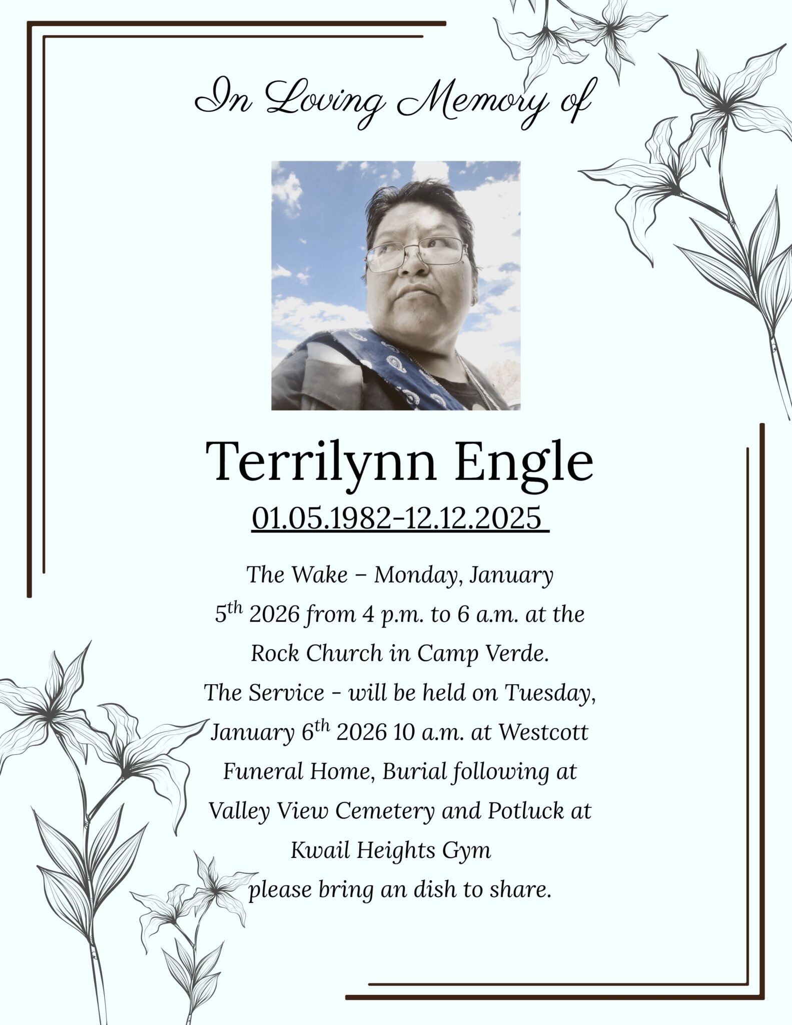 Service Information for Terrilynn Engle – Yavapai-Apache Nation