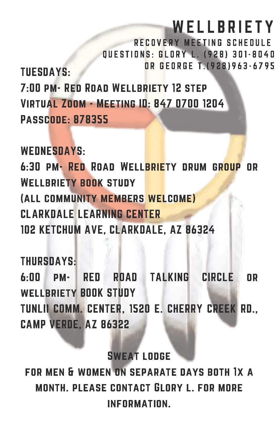 Wellbriety Recovery Support Meetings – Yavapai-Apache Nation