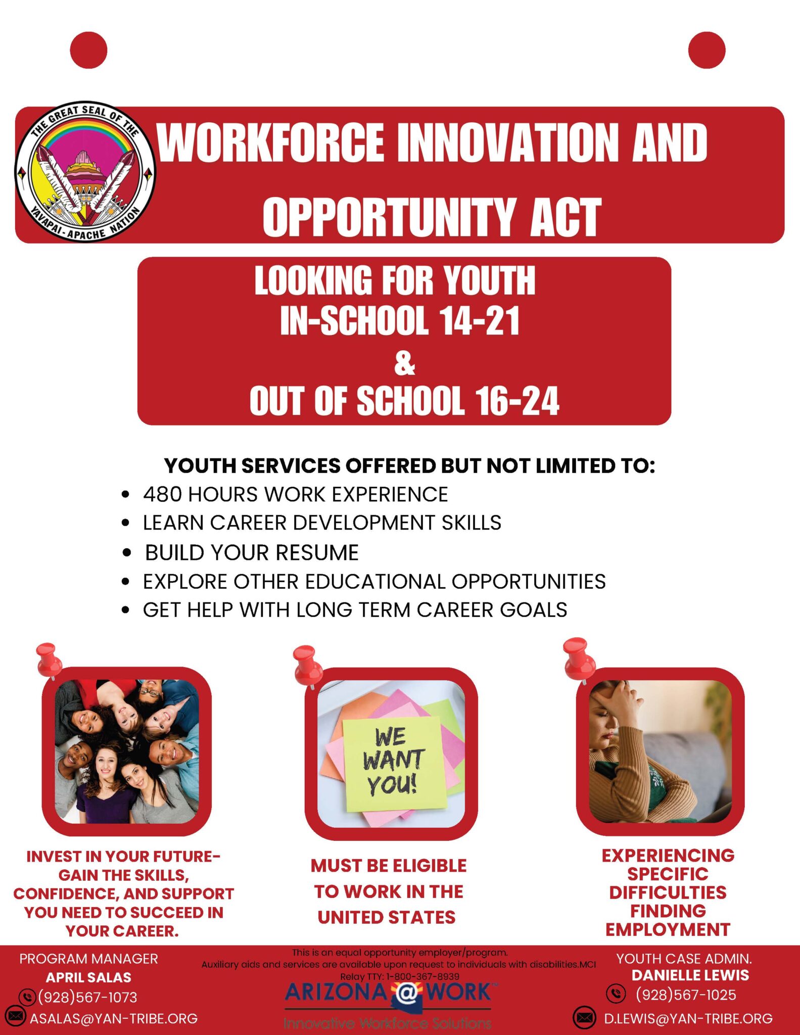 Youth Workforce Program Opportunities – Yavapai-Apache Nation