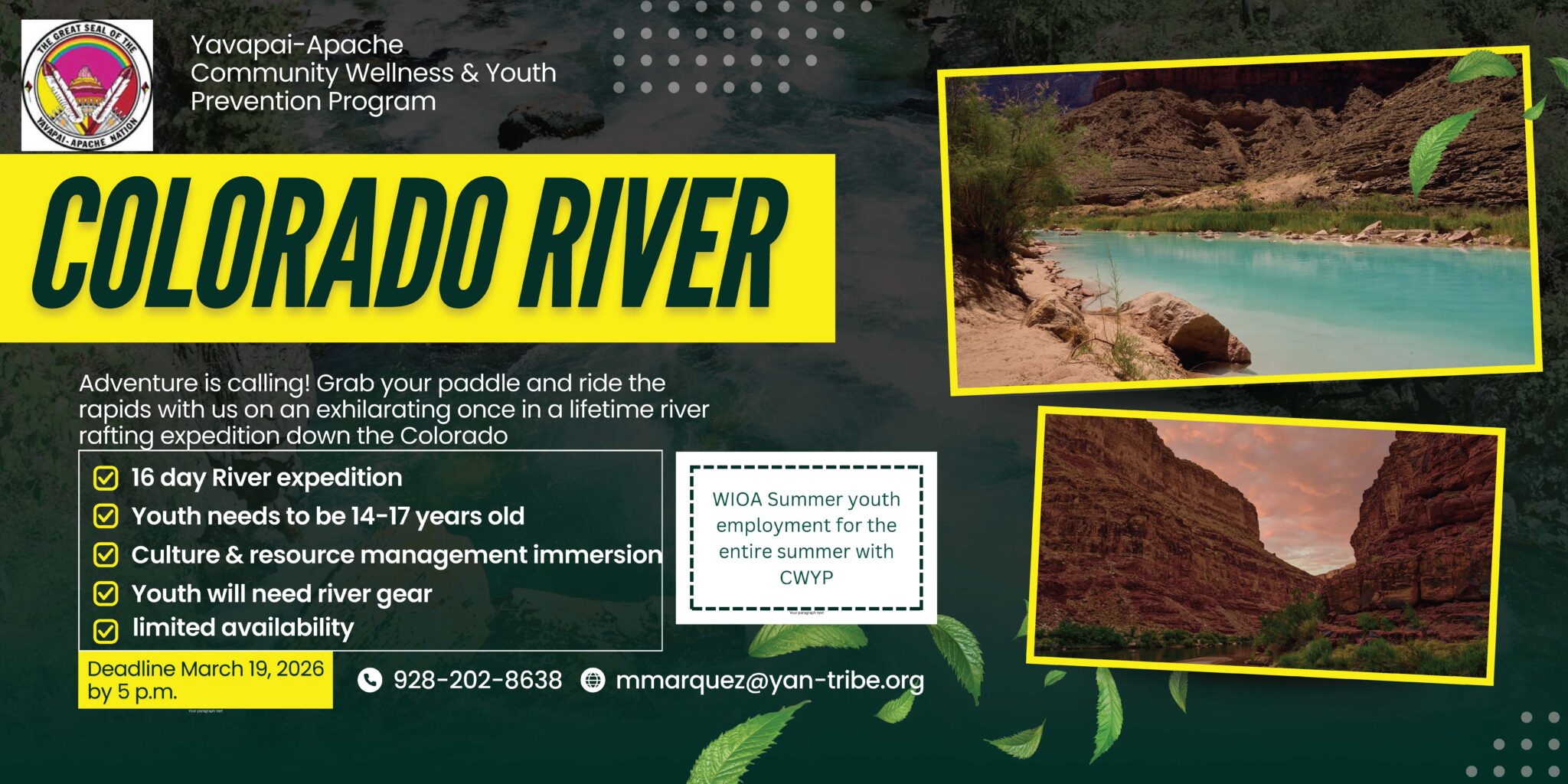 Youth Opportunity: Colorado River Expedition – Yavapai-Apache Nation