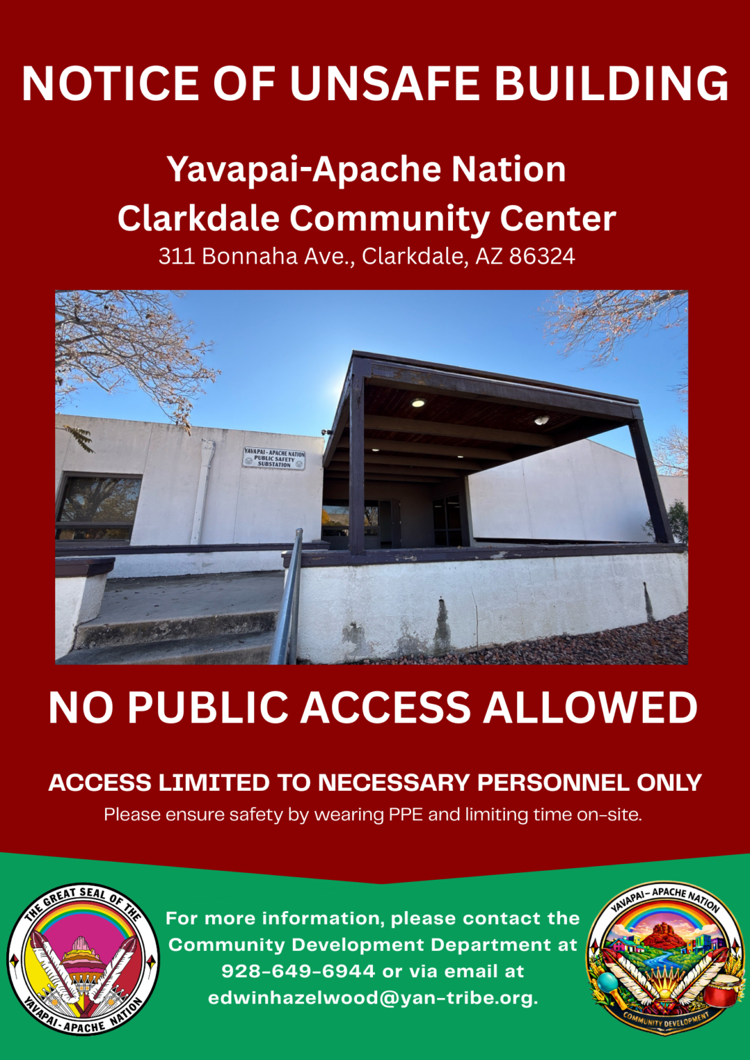 Public Safety Notice – Clarkdale Community Building Closed to Public ...